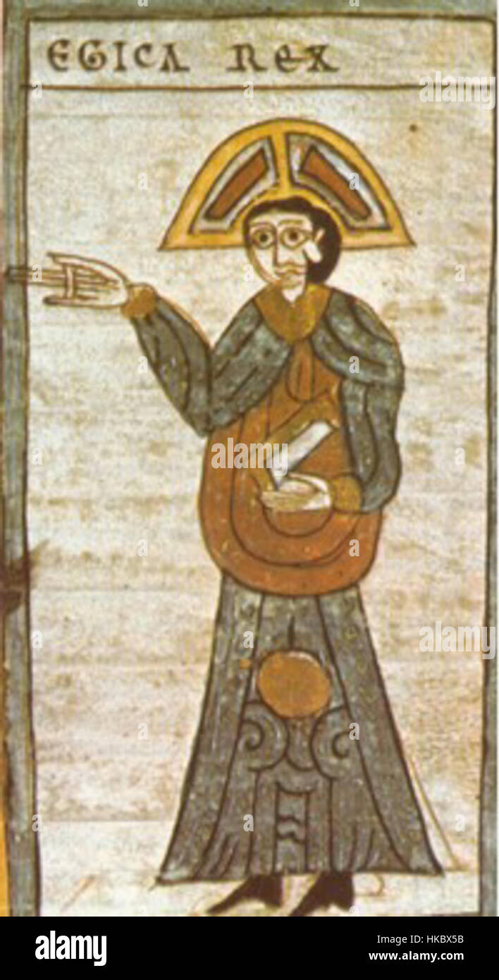 Egica was a Visigoth king of Hispania, depicted in this 7th-century art ...