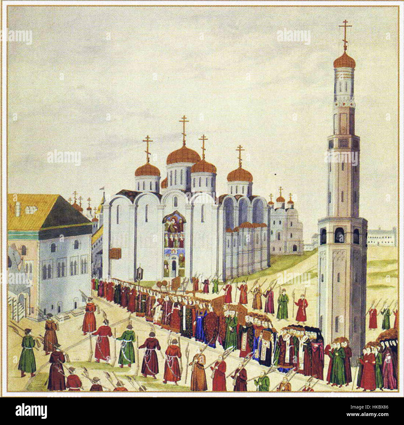 A historical painting depicting the election of Michael I of Russia ...