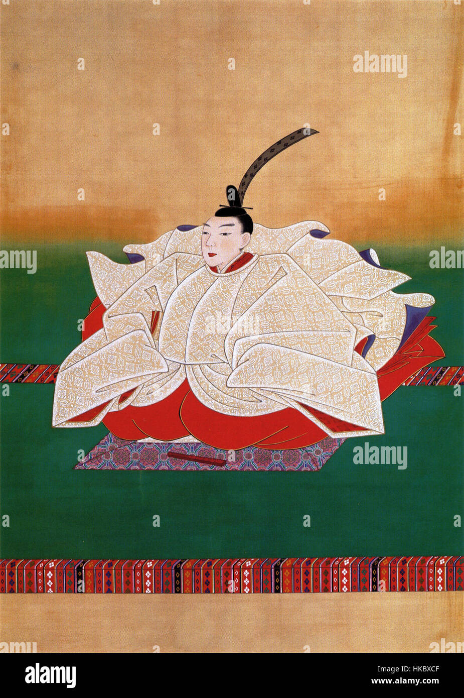 A portrait of Emperor Go-Momozono of Japan. The artwork represents the ...