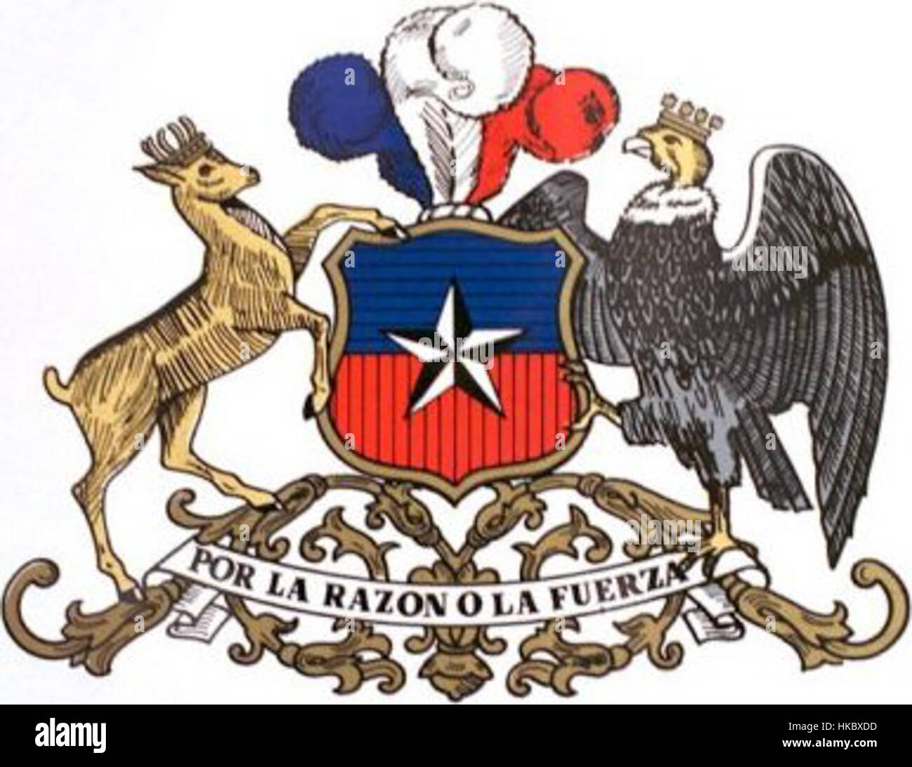 This artwork represents the national coat of arms of Chile, known as ...