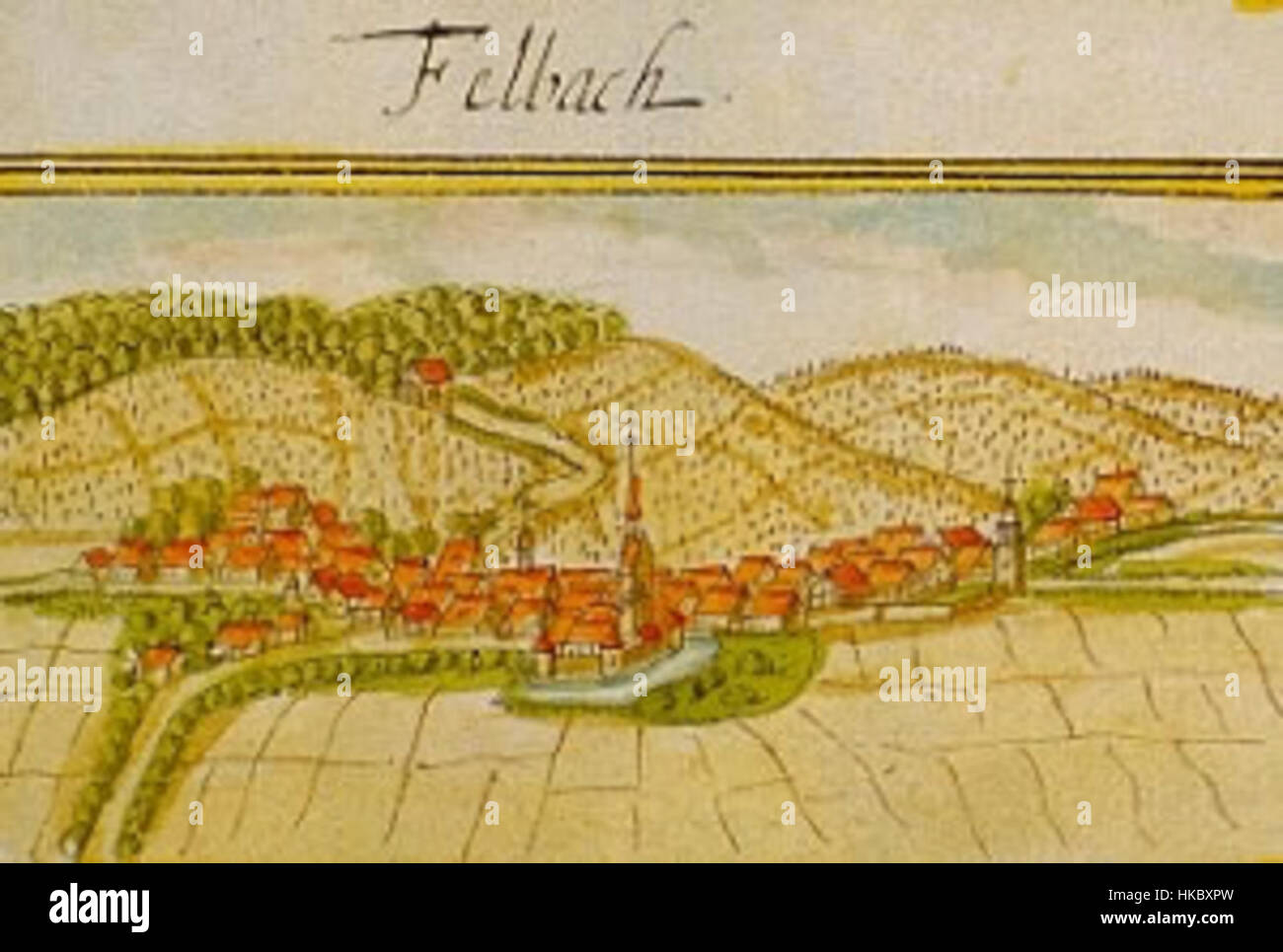 This historic view of Fellbach showcases the town’s architecture and ...