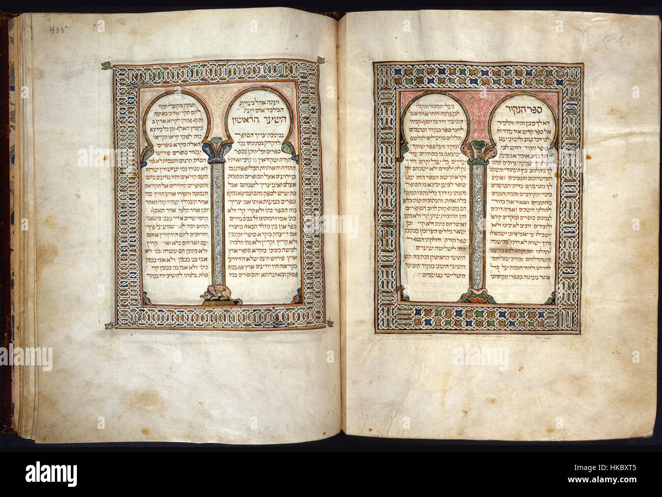 The 'Biblia de Cervera' manuscript, with folios 434v and 435, is a ...