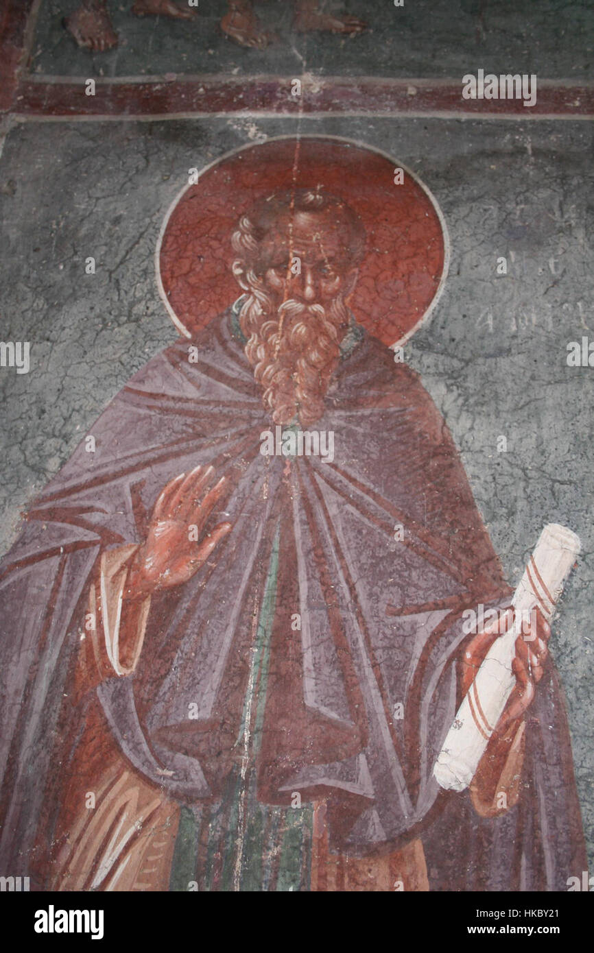 The frescos from St. Nikita Church in Banjani depict religious scenes ...