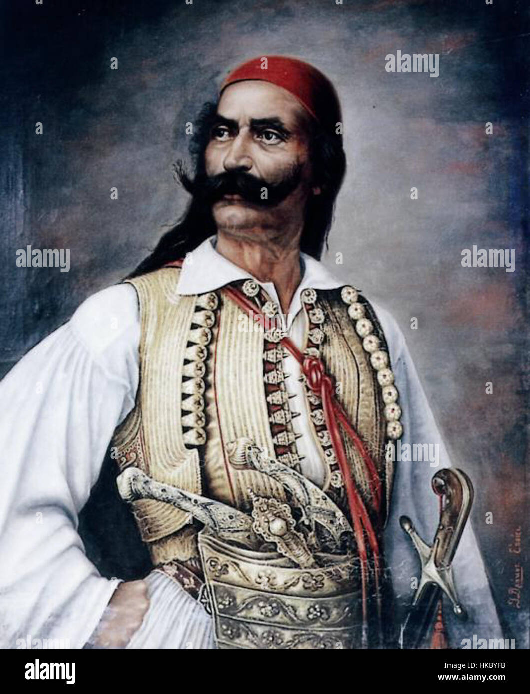 This portrait painting depicts Georgios Drakos, a historical figure ...