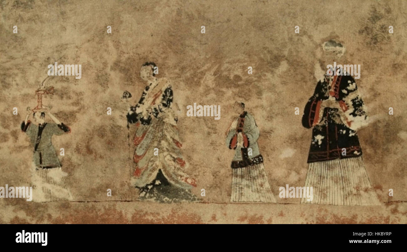 This painting depicts a grand procession, highlighting the ceremonial ...