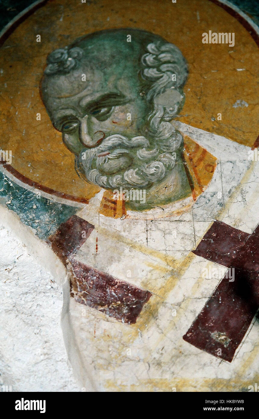 The frescos from St. Nikita Church in Banjani depict religious scenes ...