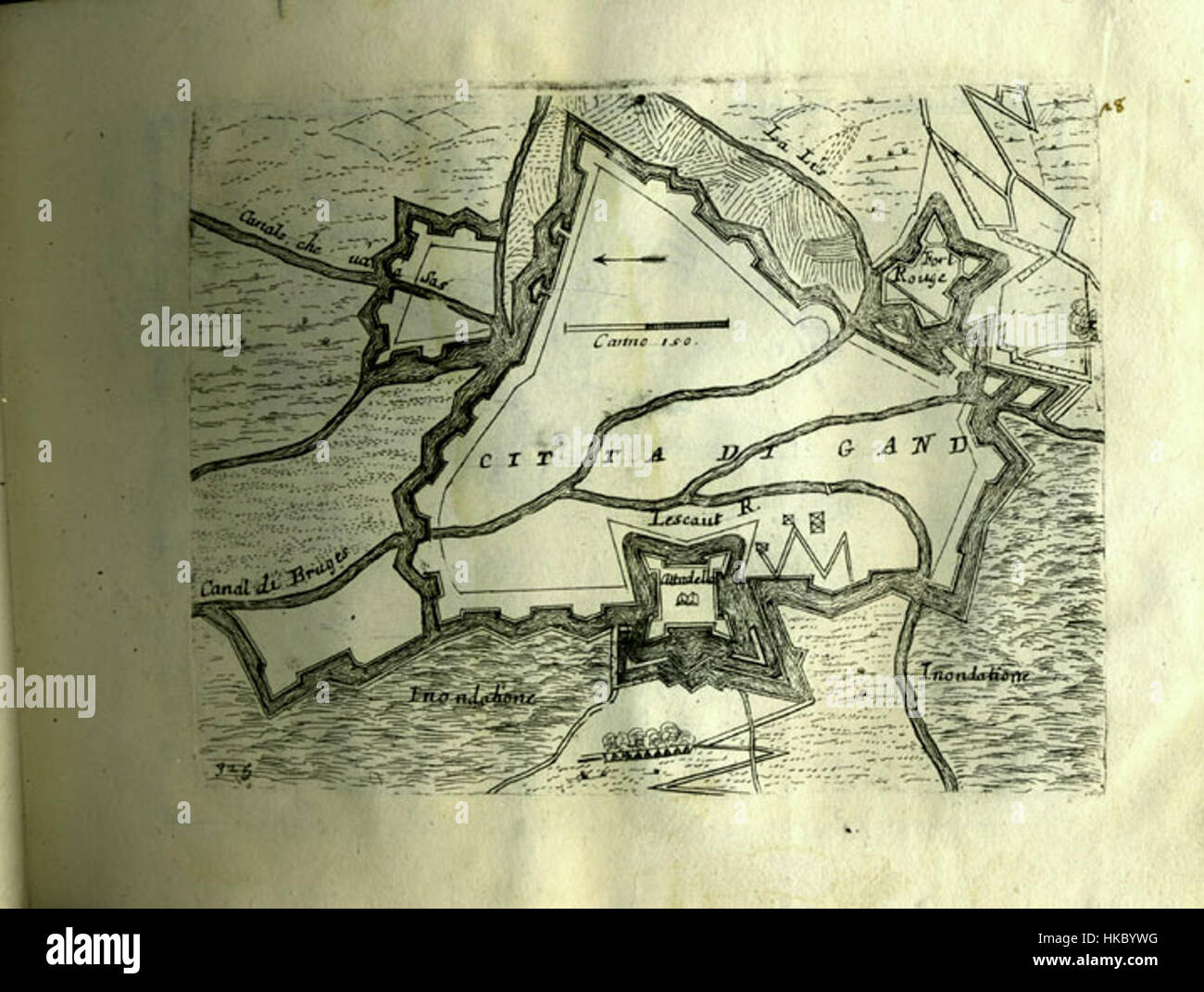 This map of Gent (Ghent), created by Italian cartographer Vincenzo ...