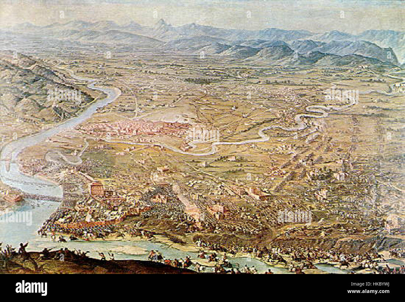 'Grance Affresco Asedio di Torino' is a historical fresco depicting the ...