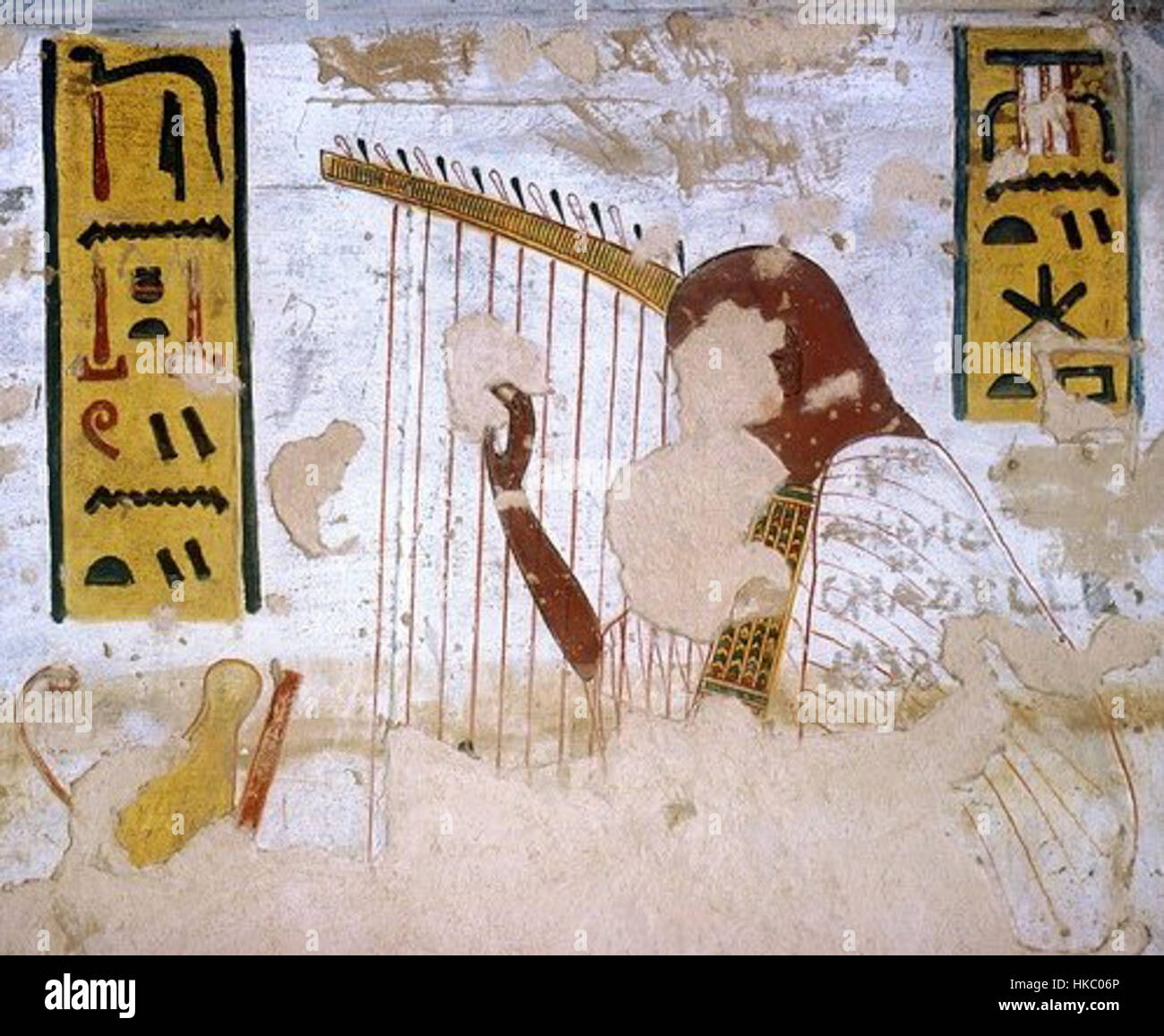 Harper playing2 (KV11) depicts a lively scene of a musician playing a ...