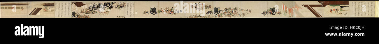 This Japanese artwork, a complete scroll from the *Heiji Monogatari ...