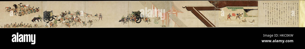 The Heiji Monogatari Emaki is a Japanese narrative painting scroll ...
