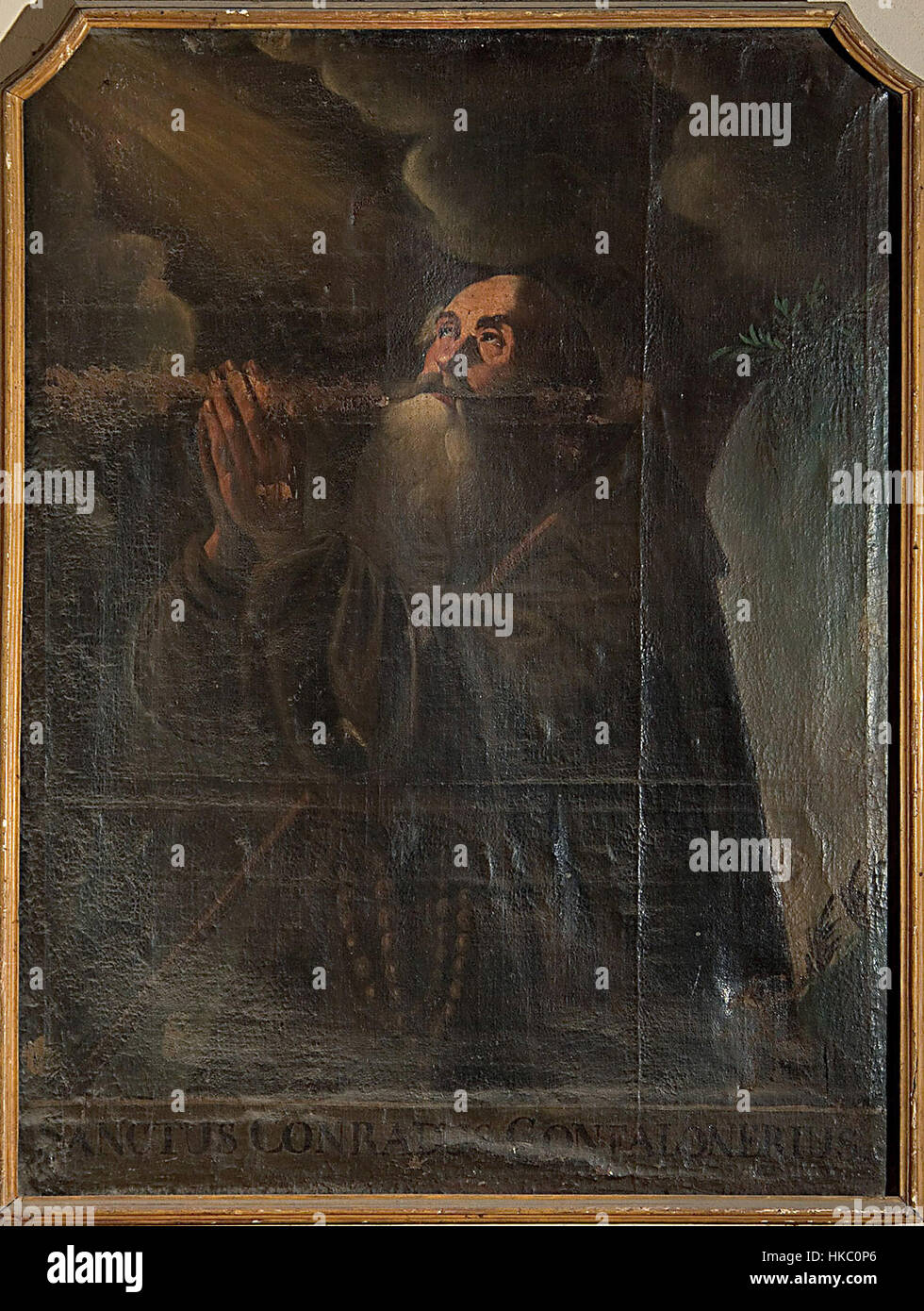 This artwork depicts *Saint Conrad of Piacenza*, a 13th-century Italian ...