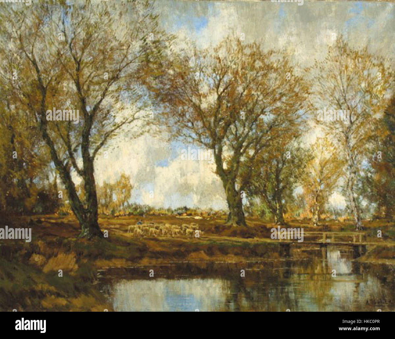 This painting by Gorter, titled 'Herder bij de Vordense Beek,' portrays ...