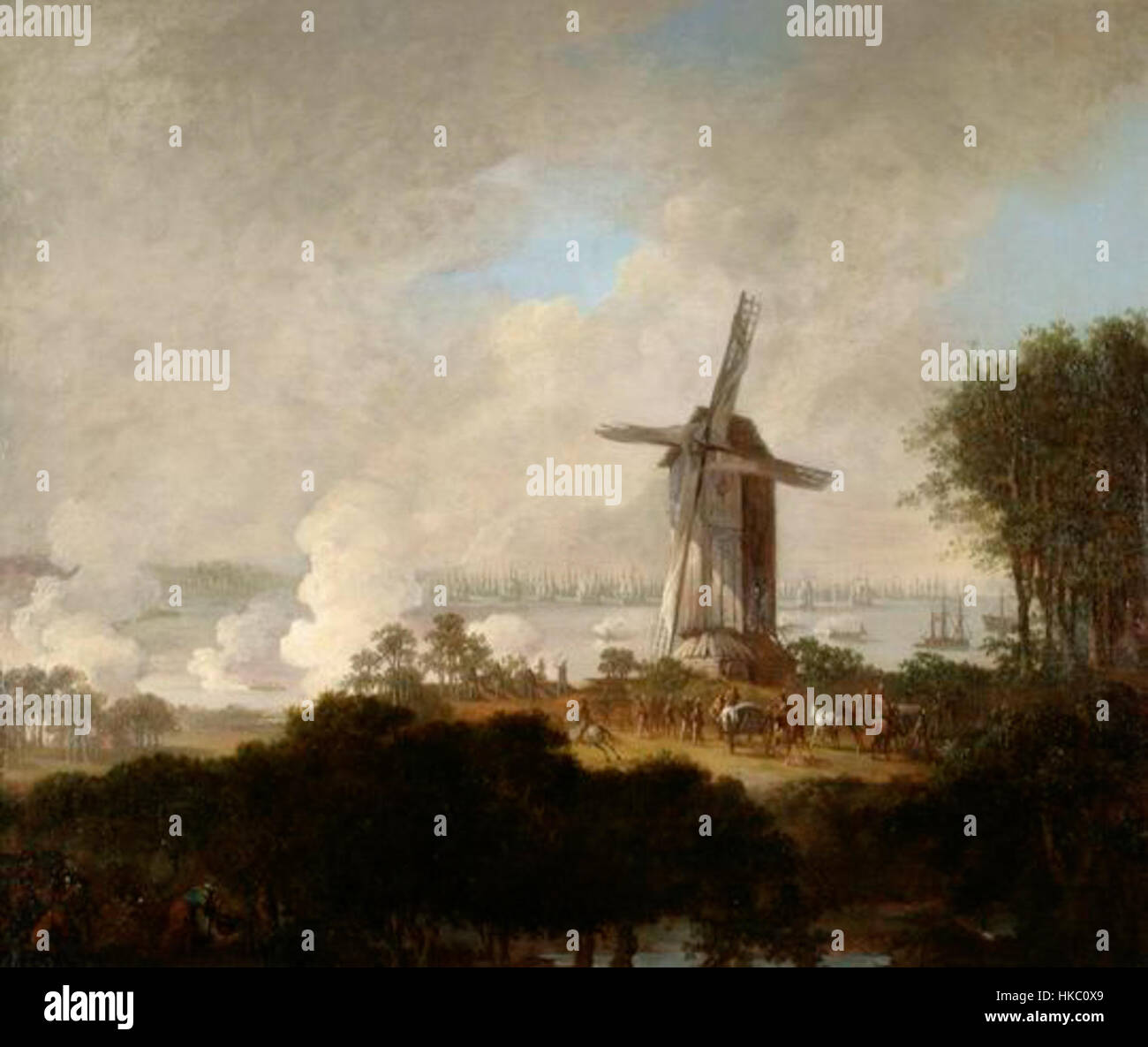 This painting depicts gunboats stationed off Kastellet in 1807, during ...
