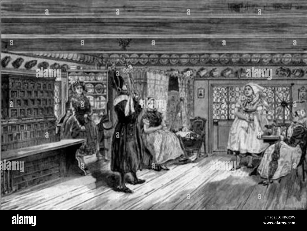 Ernst Hosang's *Die wendische Stube* captures a traditional Wendish ...