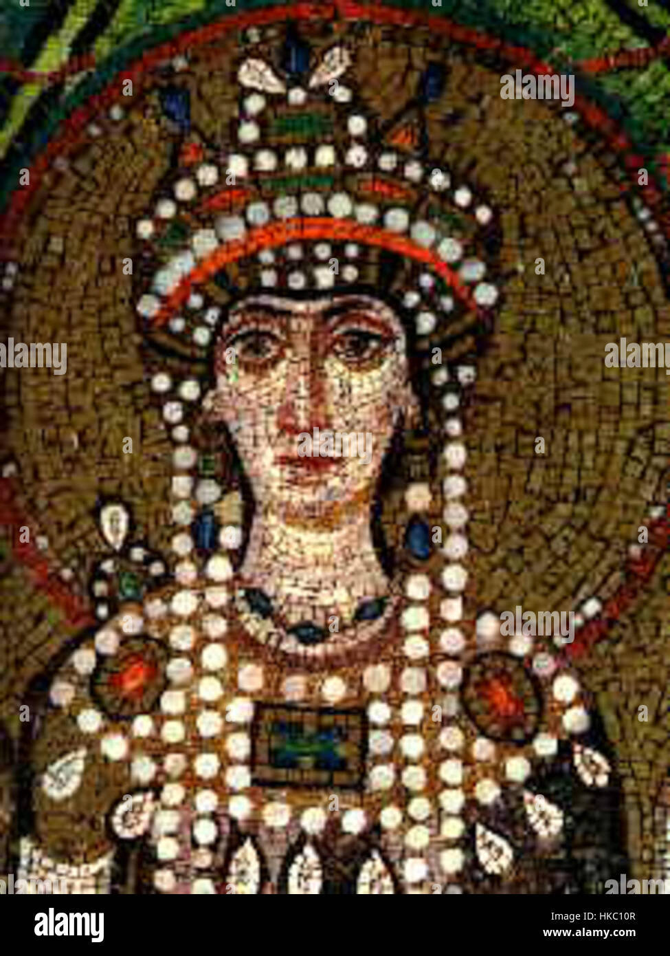 This artwork portrays Empress Theodora, a prominent Byzantine empress ...