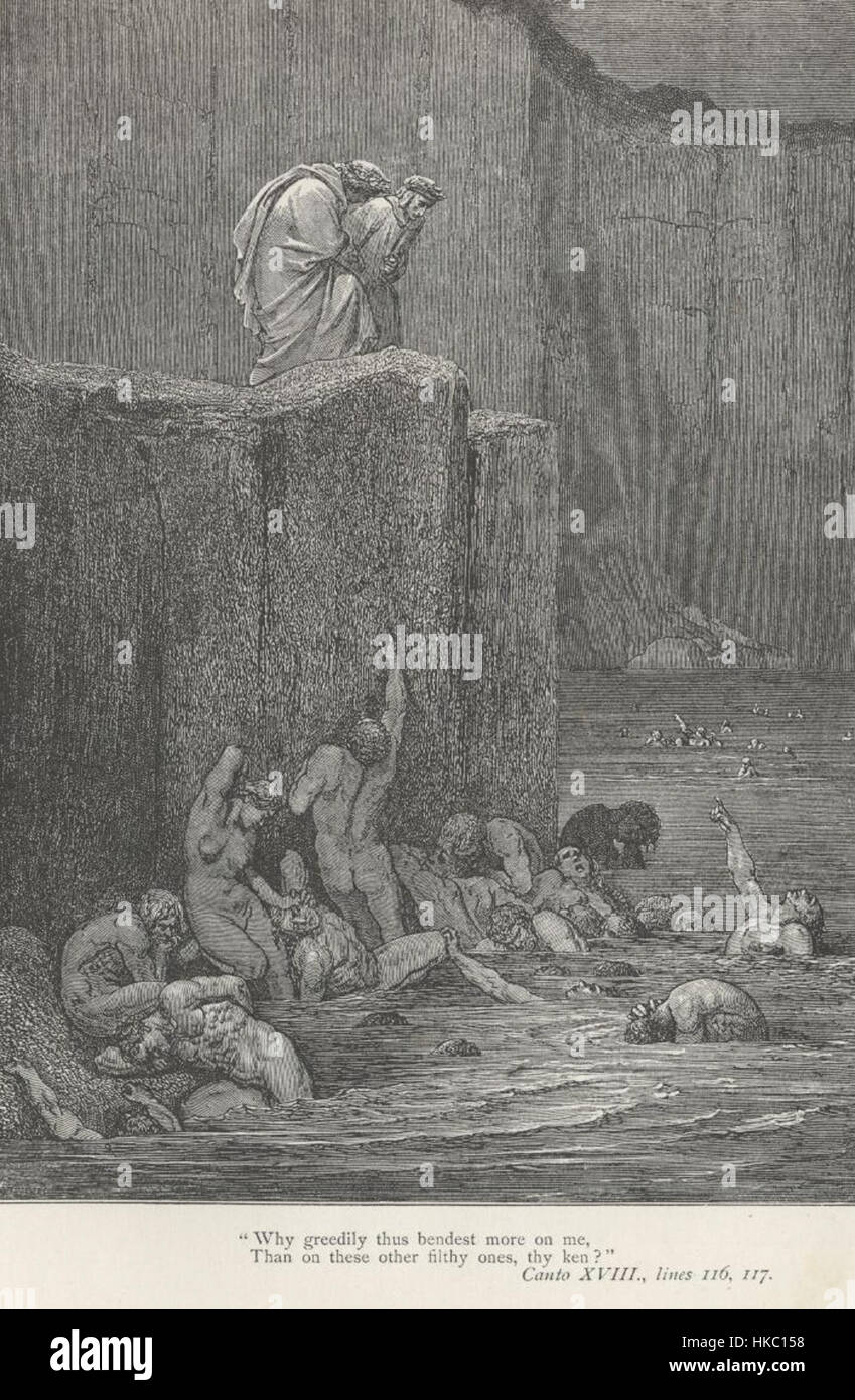 This artwork represents Canto 18 from Danteâ€™s *Inferno*, focusing on ...