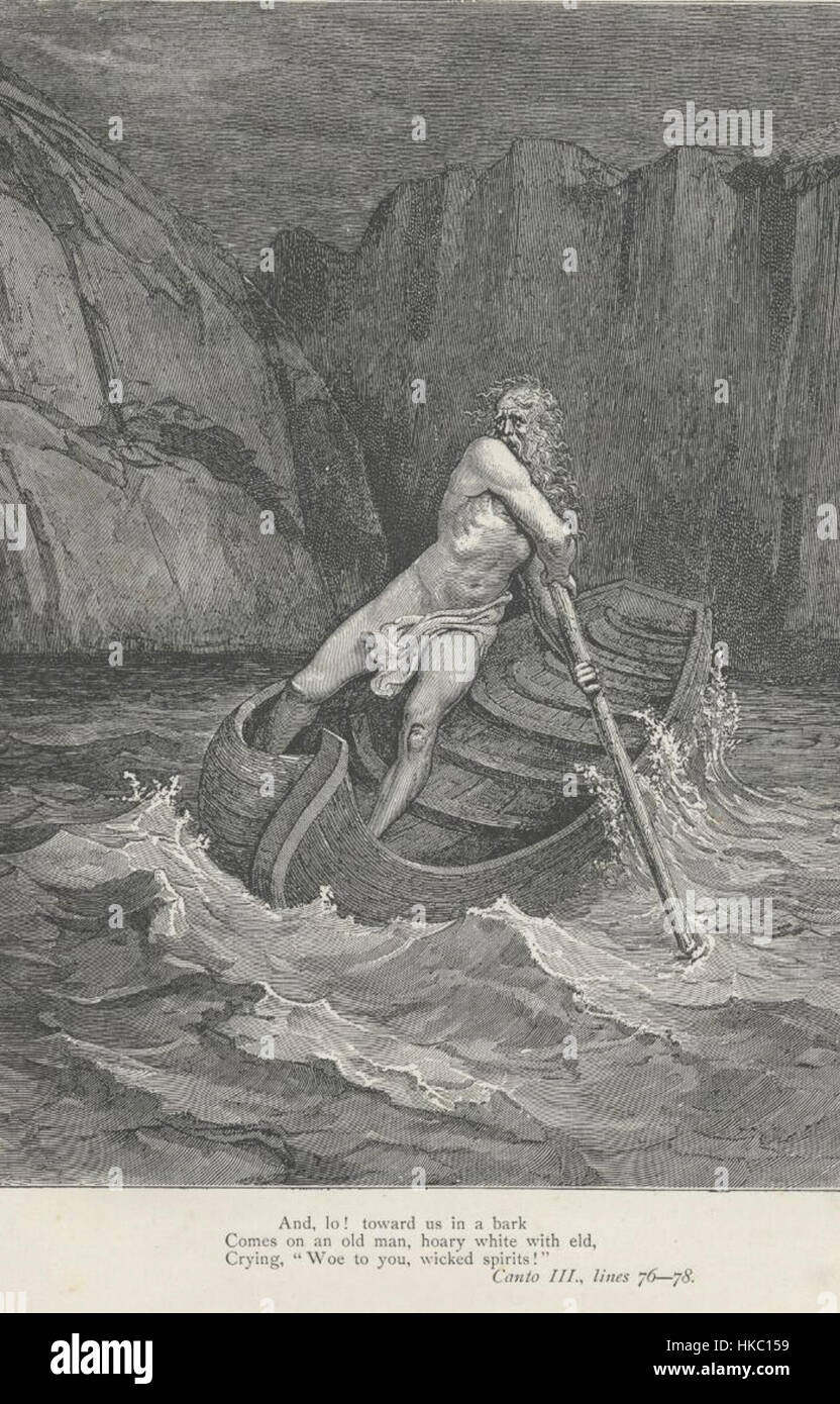 This image illustrates lines 76 to 78 of Dante's Inferno, Canto 3 ...