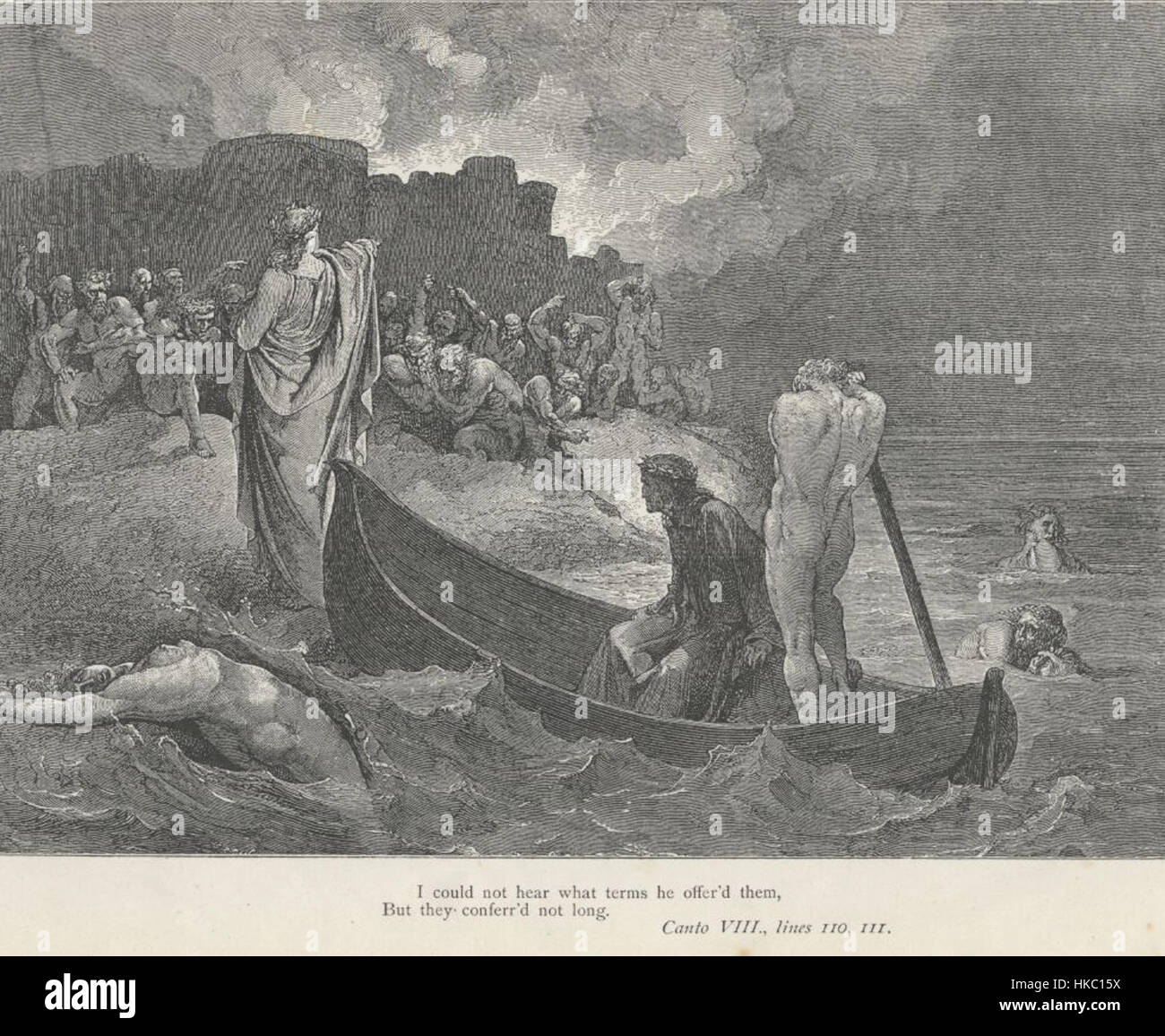 This artwork is inspired by Canto 8 of Dante's Inferno, depicting ...