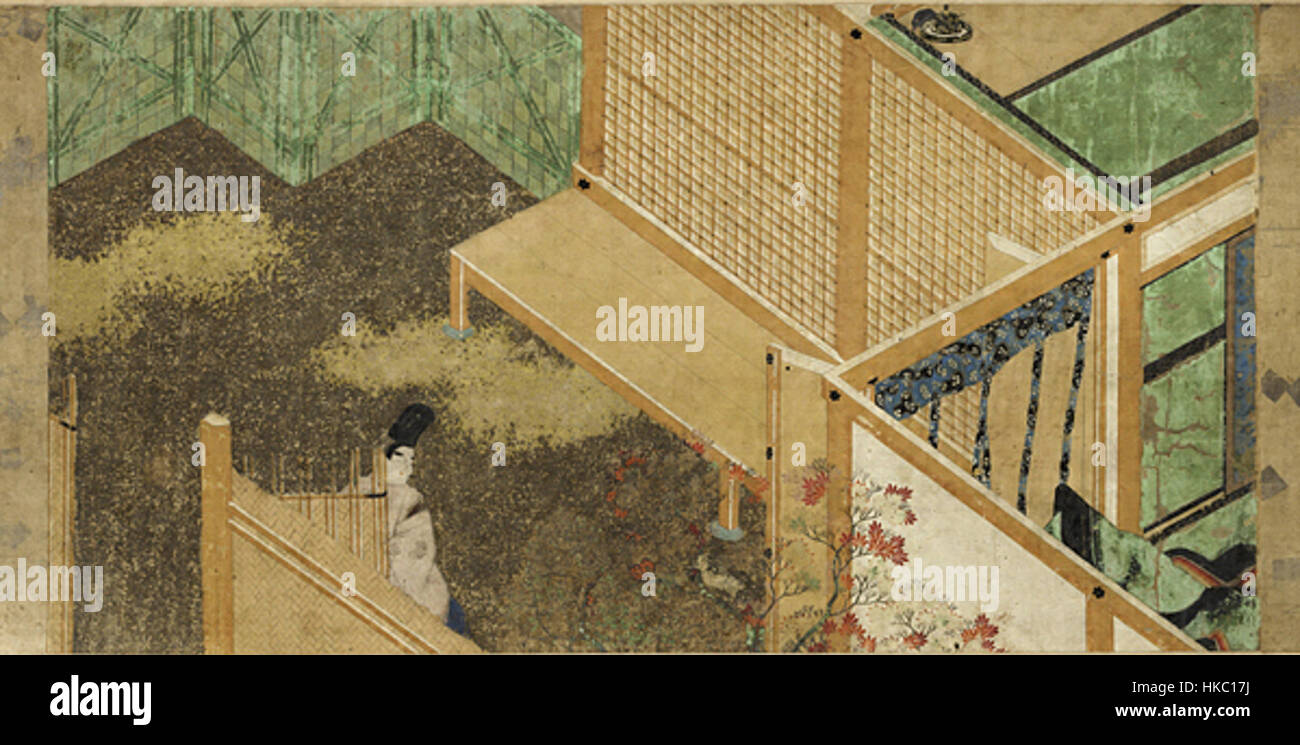 The 'Ise Monogatari' emaki is a Japanese narrative scroll painting ...