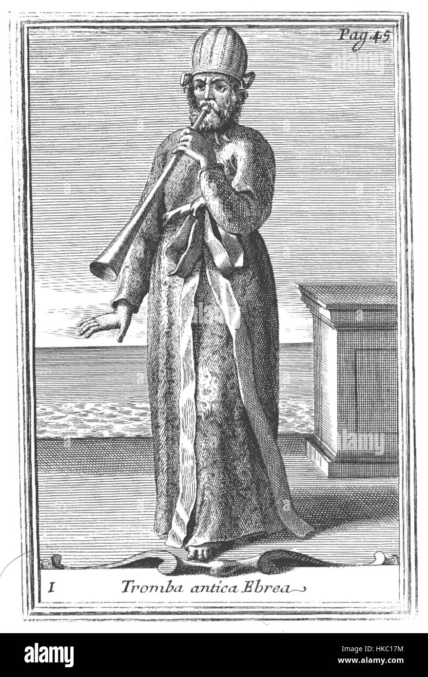 'I Tromba antica Ebrea' is an ancient Hebrew trumpet depicted in ...