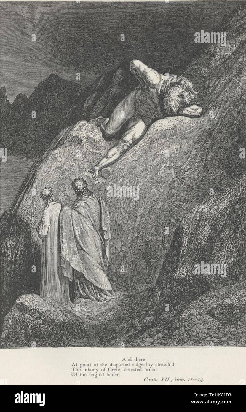 A visual artwork inspired by Canto 12 of Dante's 'Inferno,' depicting ...