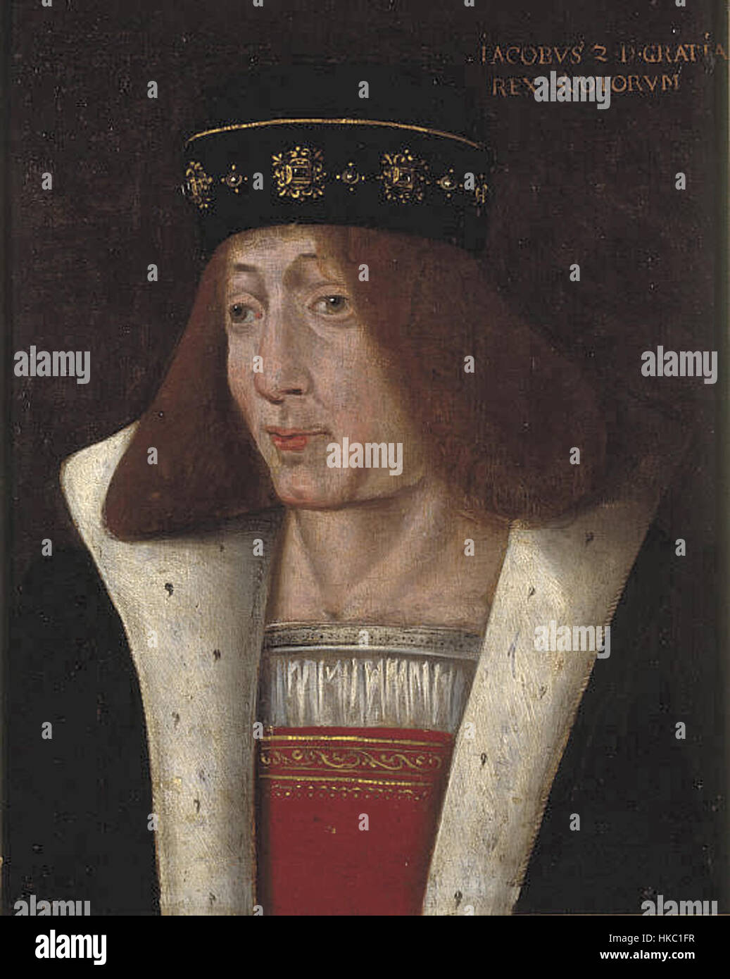 This painting portrays James II of Scotland, a 17th-century monarch ...