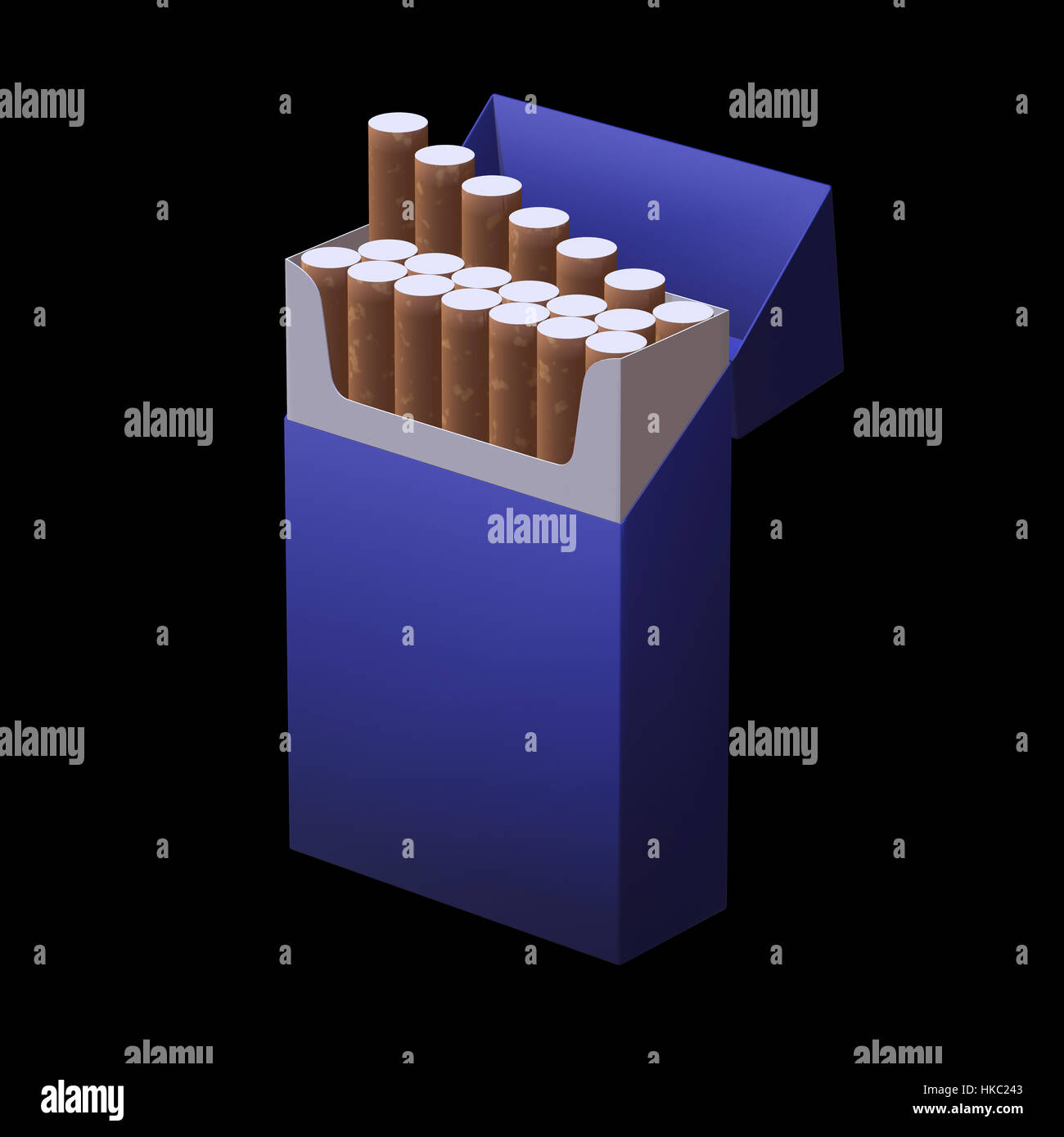 3d illustration of cigarette package on black Stock Photo - Alamy