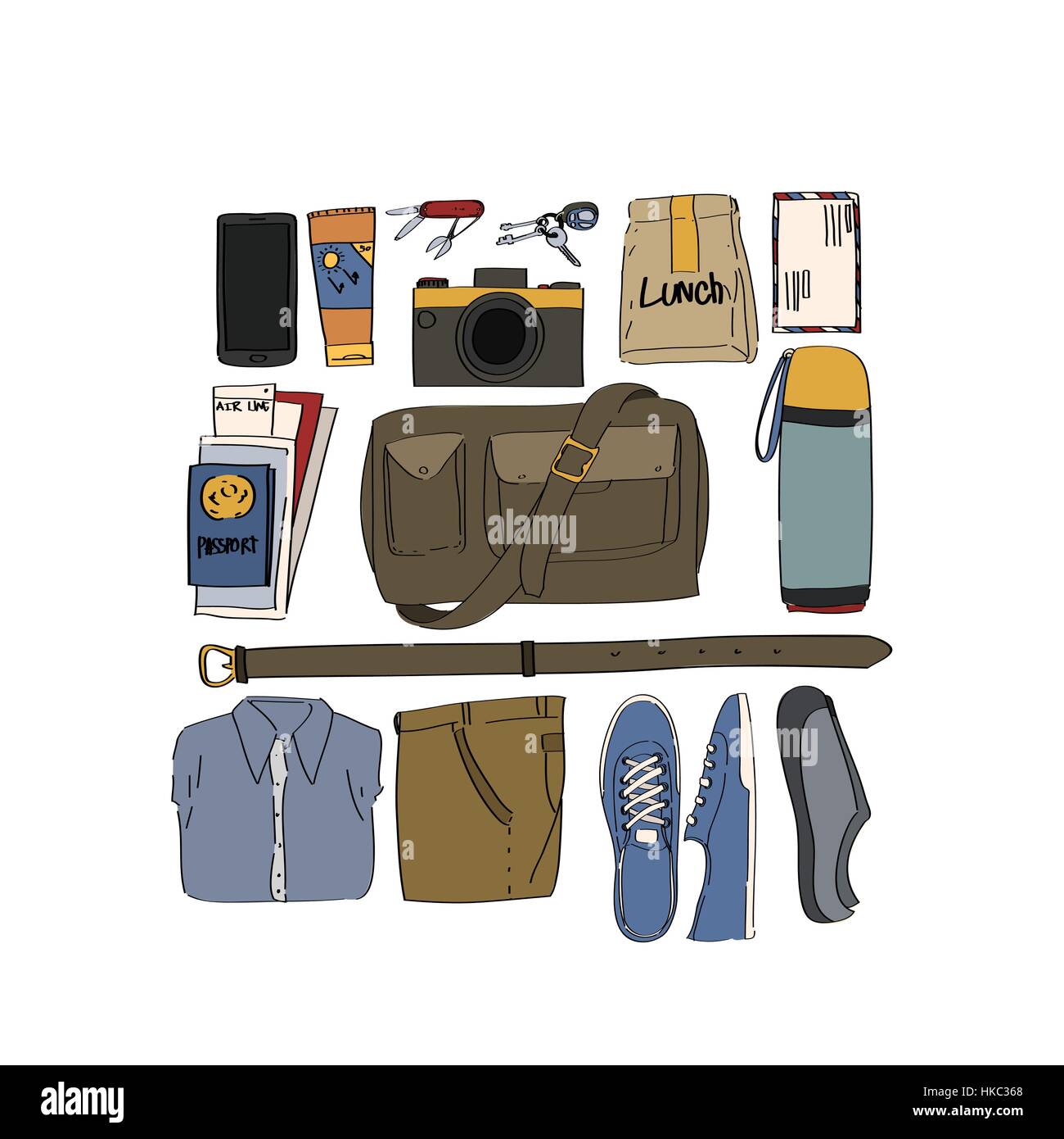 Illustration Drawing Travel Pack Collection Stock Vector Image & Art ...