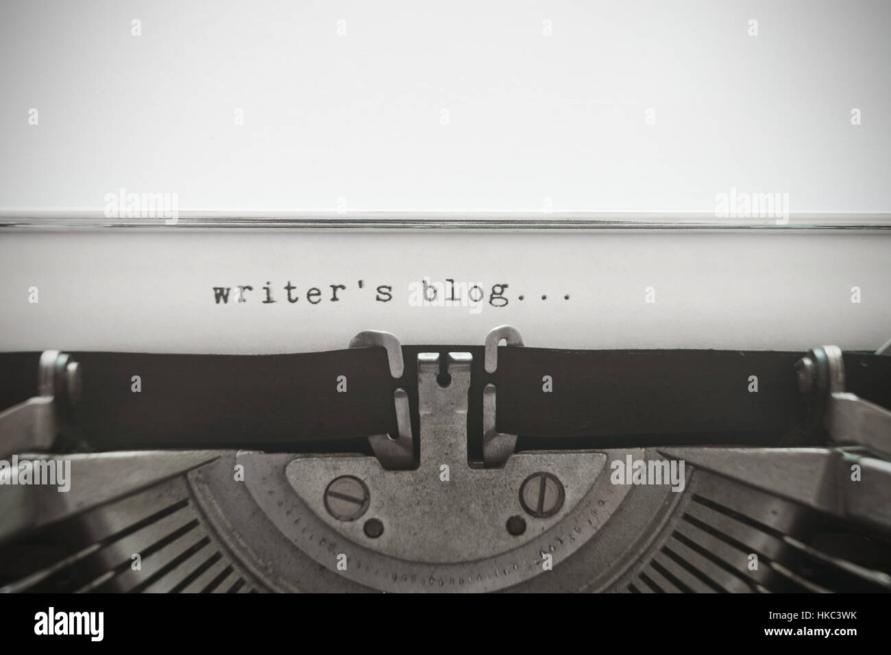 Words "writer's blog" written with old typewriter Stock Photo - Alamy