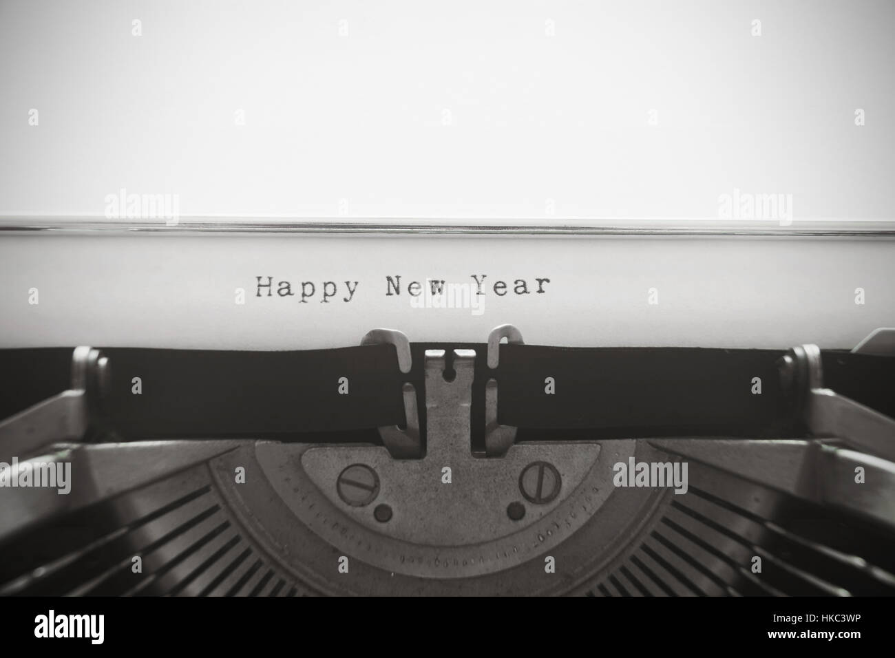 Words "Happy new year" written with old typewriter Stock Photo - Alamy