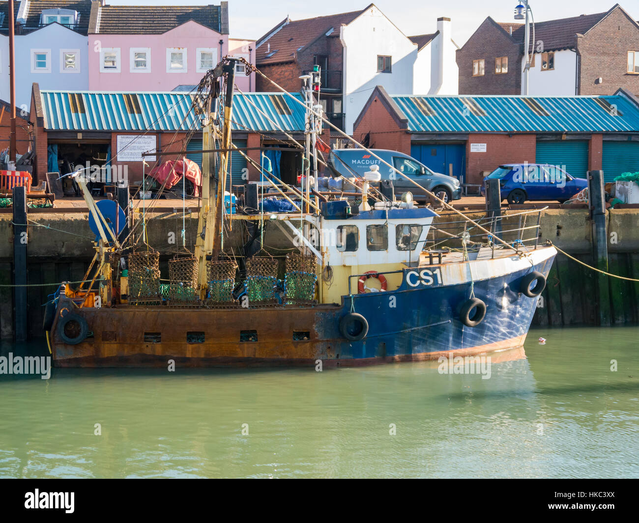 A fishing boat berthed in Camber quay, Portsmouth, England Stock Photo ...