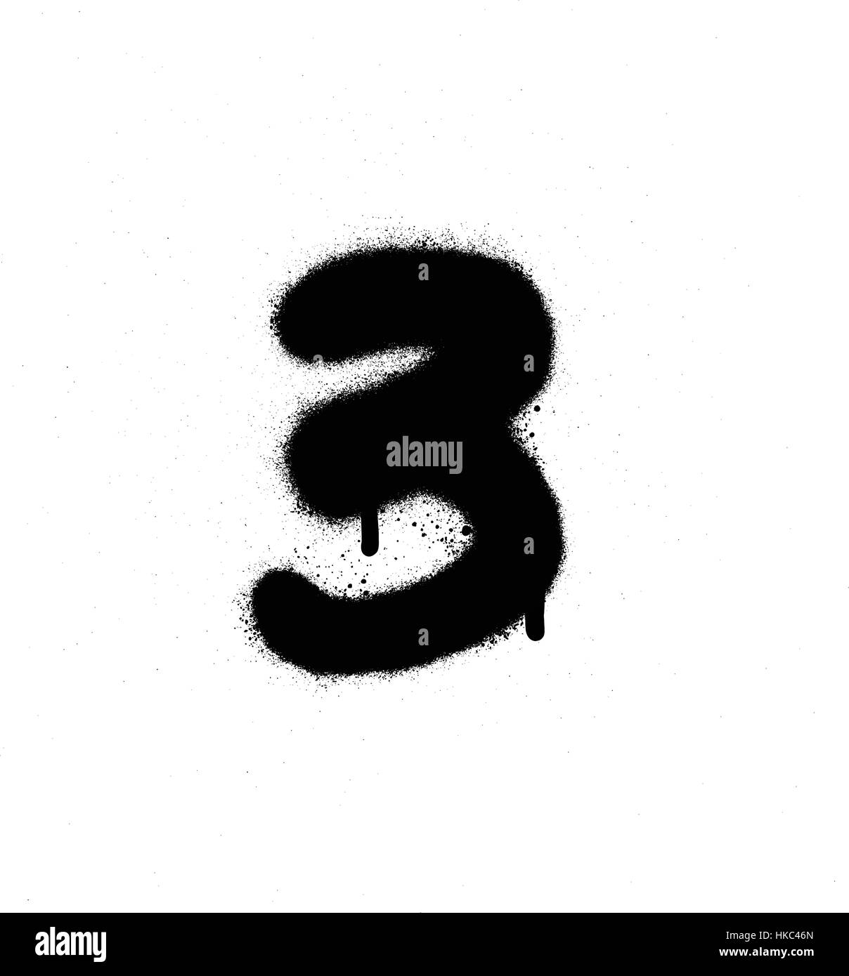 graffiti sprayed number 3 three in black on white Stock Vector Image ...