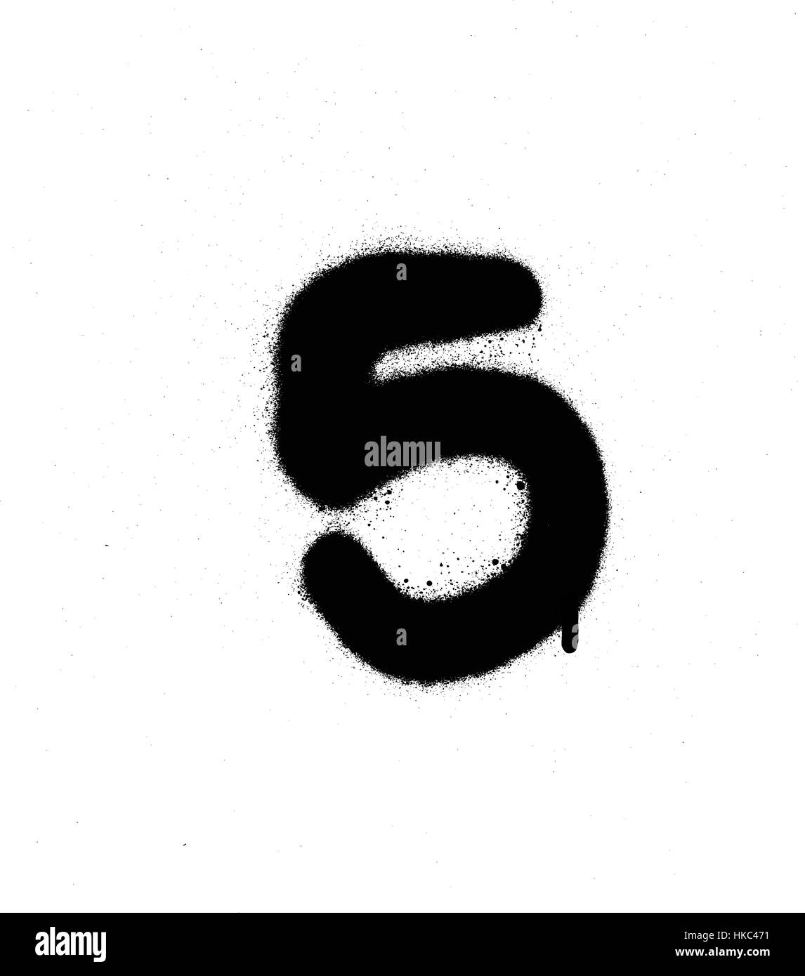graffiti sprayed number 5 five in black on white Stock Vector Image ...