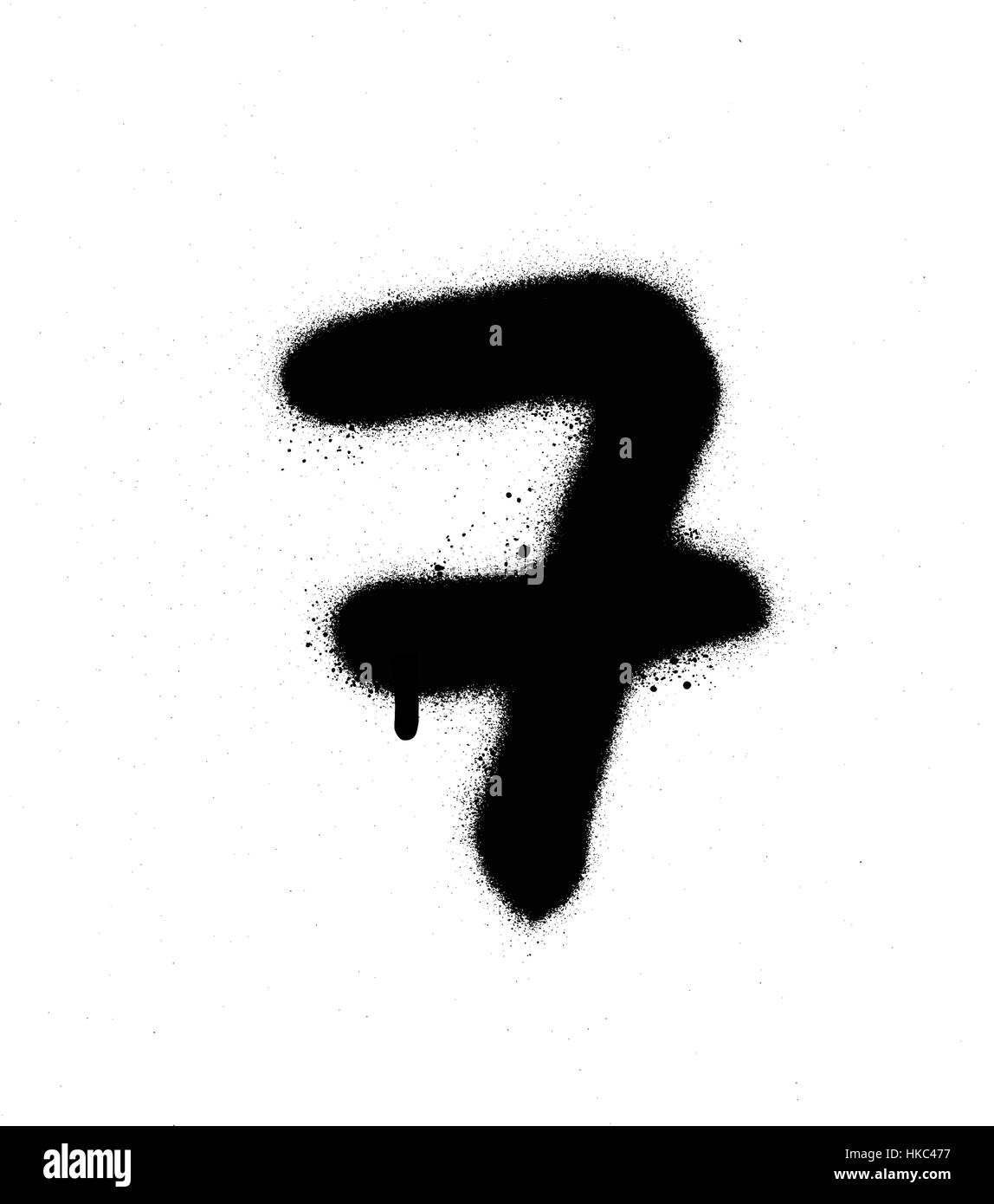 graffiti sprayed number 7 seven in black on white Stock Vector Image ...