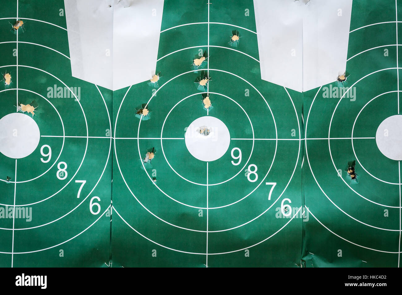 The targets. Close up of green targets for shooting with guns Stock ...