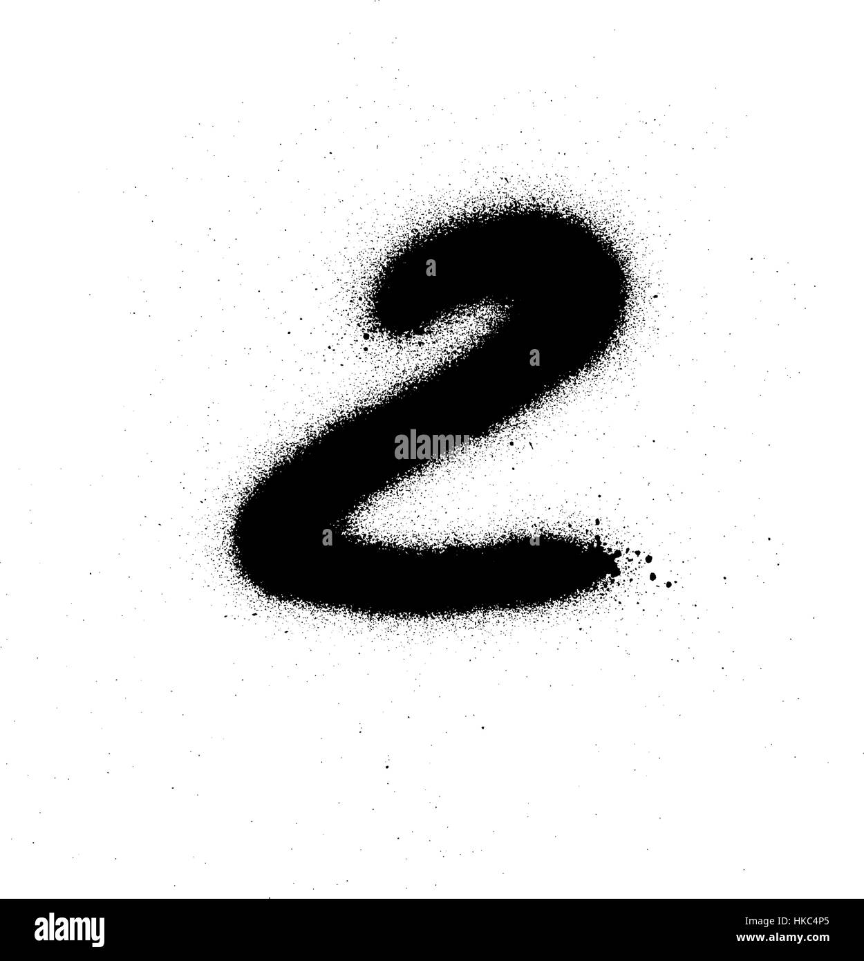 graffiti sprayed number 2 two in black on white Stock Vector Image ...