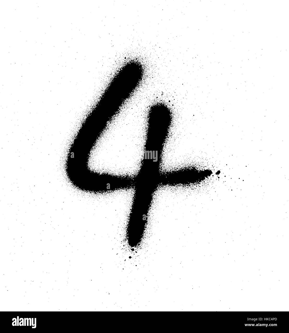 graffiti sprayed number 4 four in black on white Stock Vector Image ...