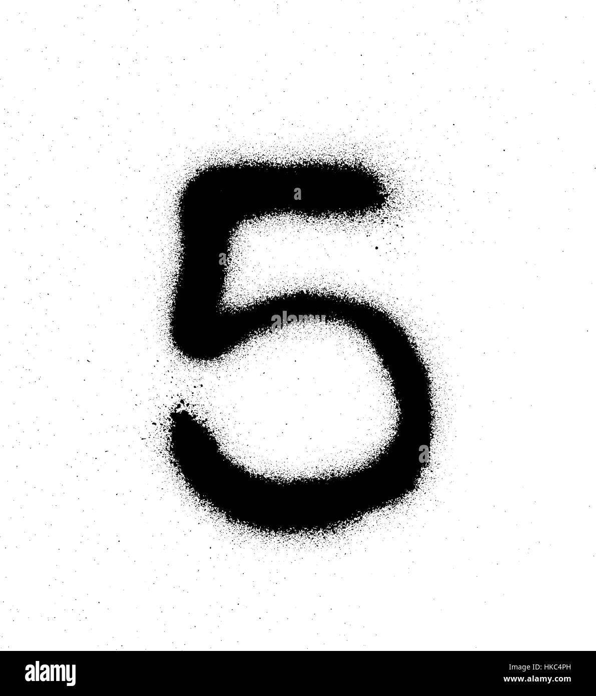 graffiti sprayed number 5 five in black on white Stock Vector Image ...