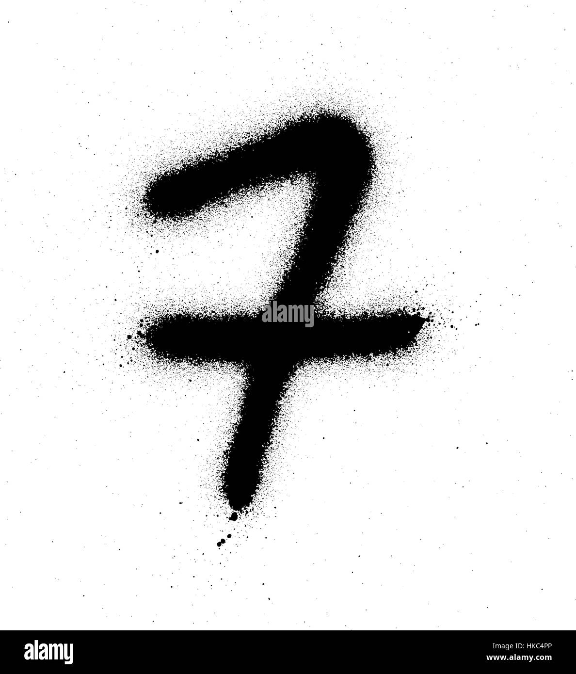graffiti sprayed number 7 seven in black on white Stock Vector Image ...