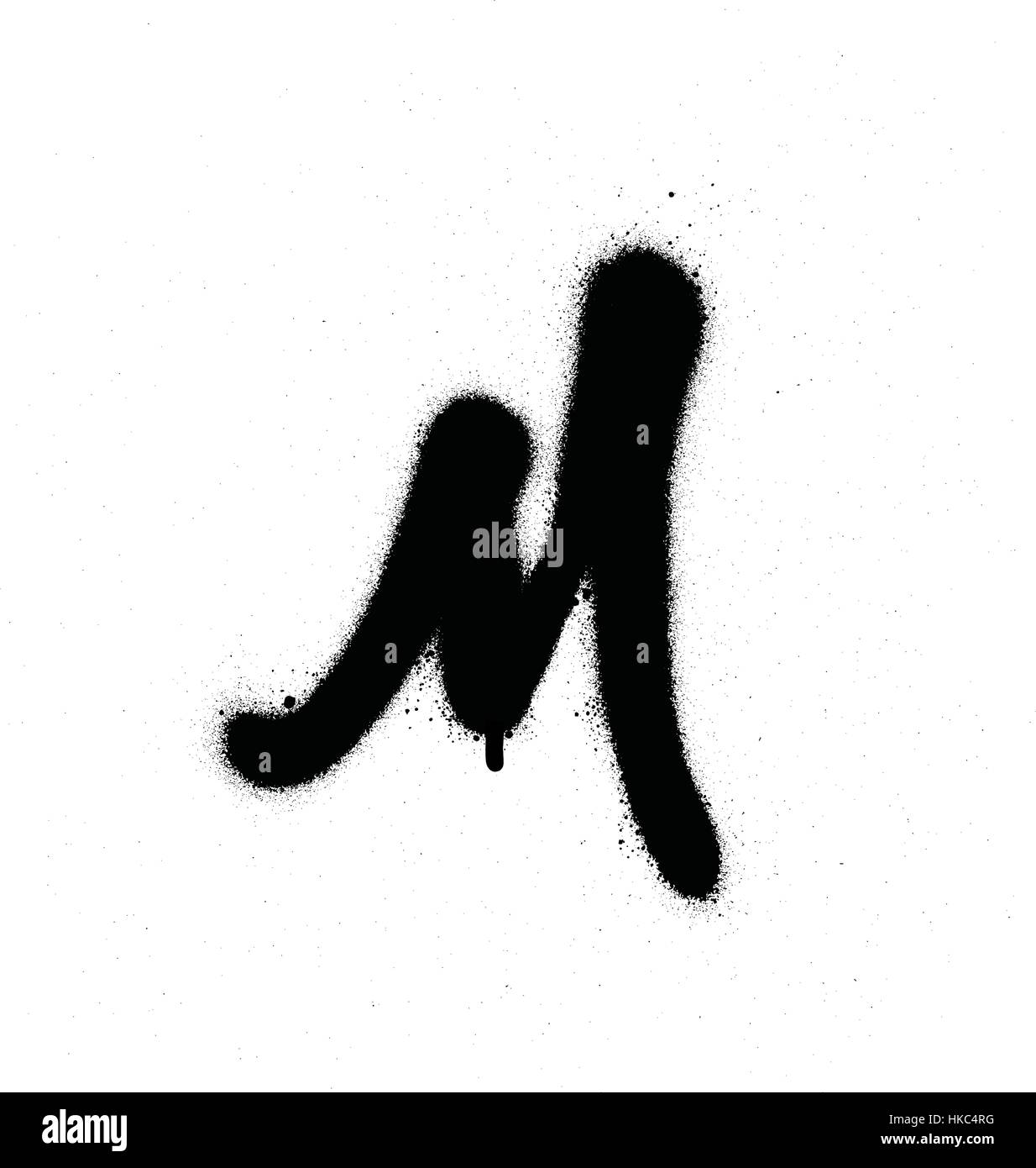 sprayed M font graffiti with leak in black over white Stock Vector ...
