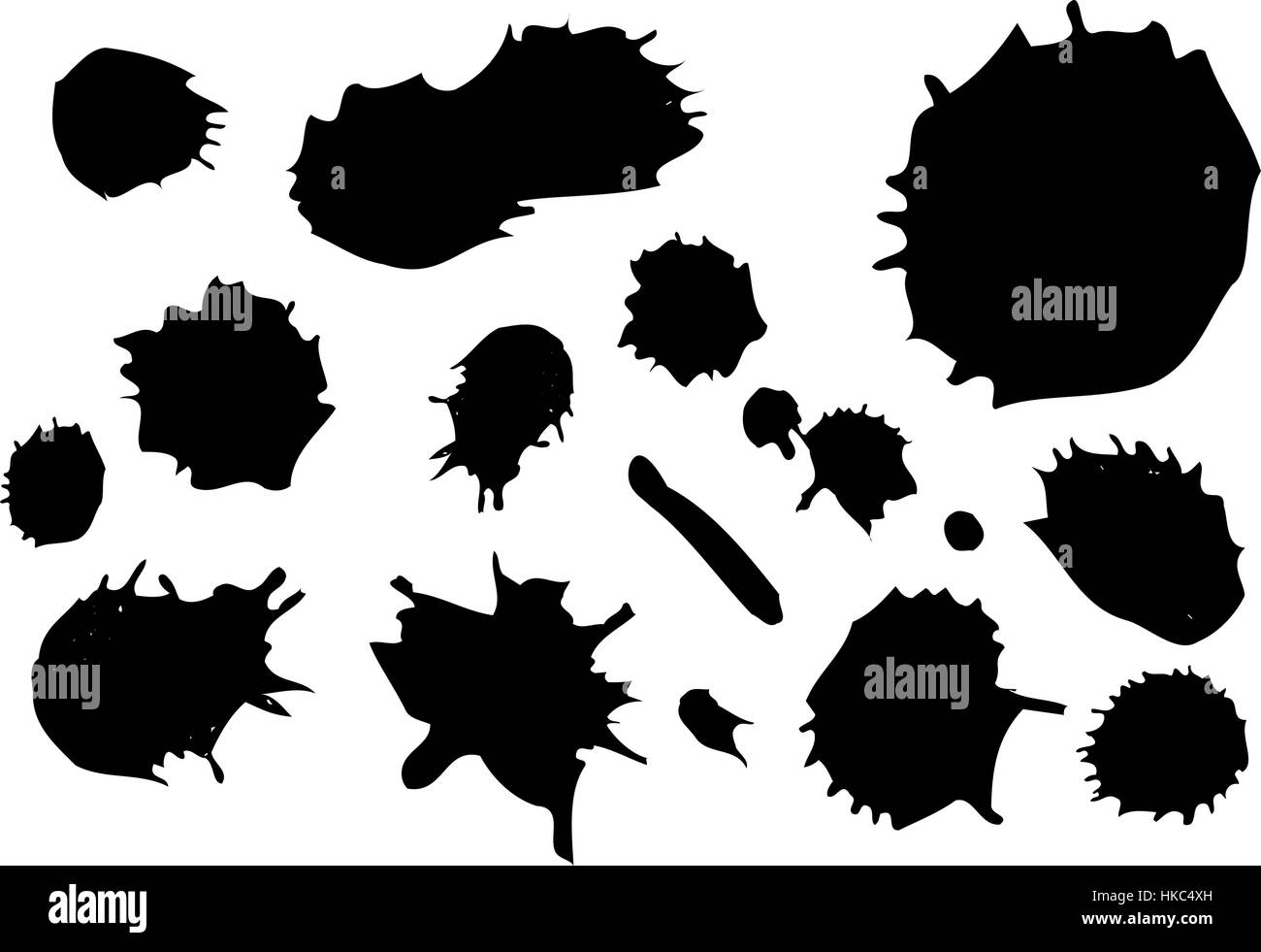 Vector set with black stains isolated on white background for design ...