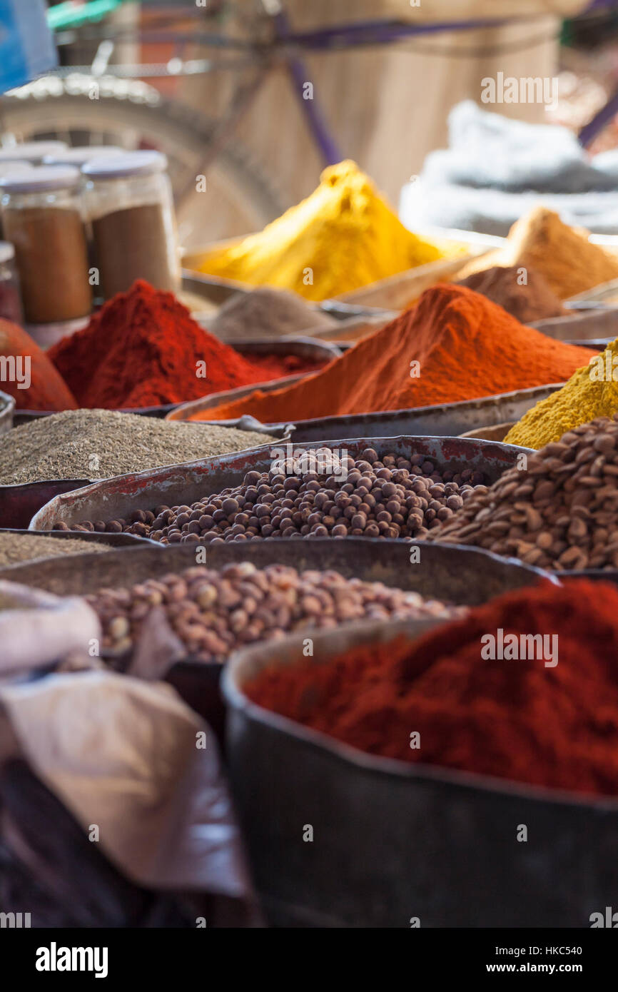 Arabic spices at traditional market. Morocco. Africa Stock Photo - Alamy
