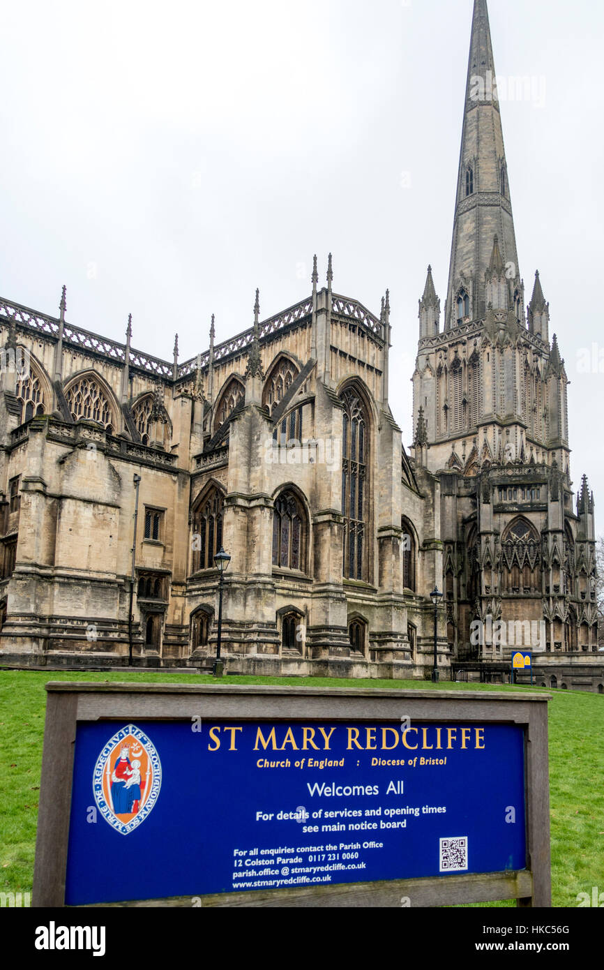 St. Saint Mary Redcliffe district Anglican parish church Bristol ...