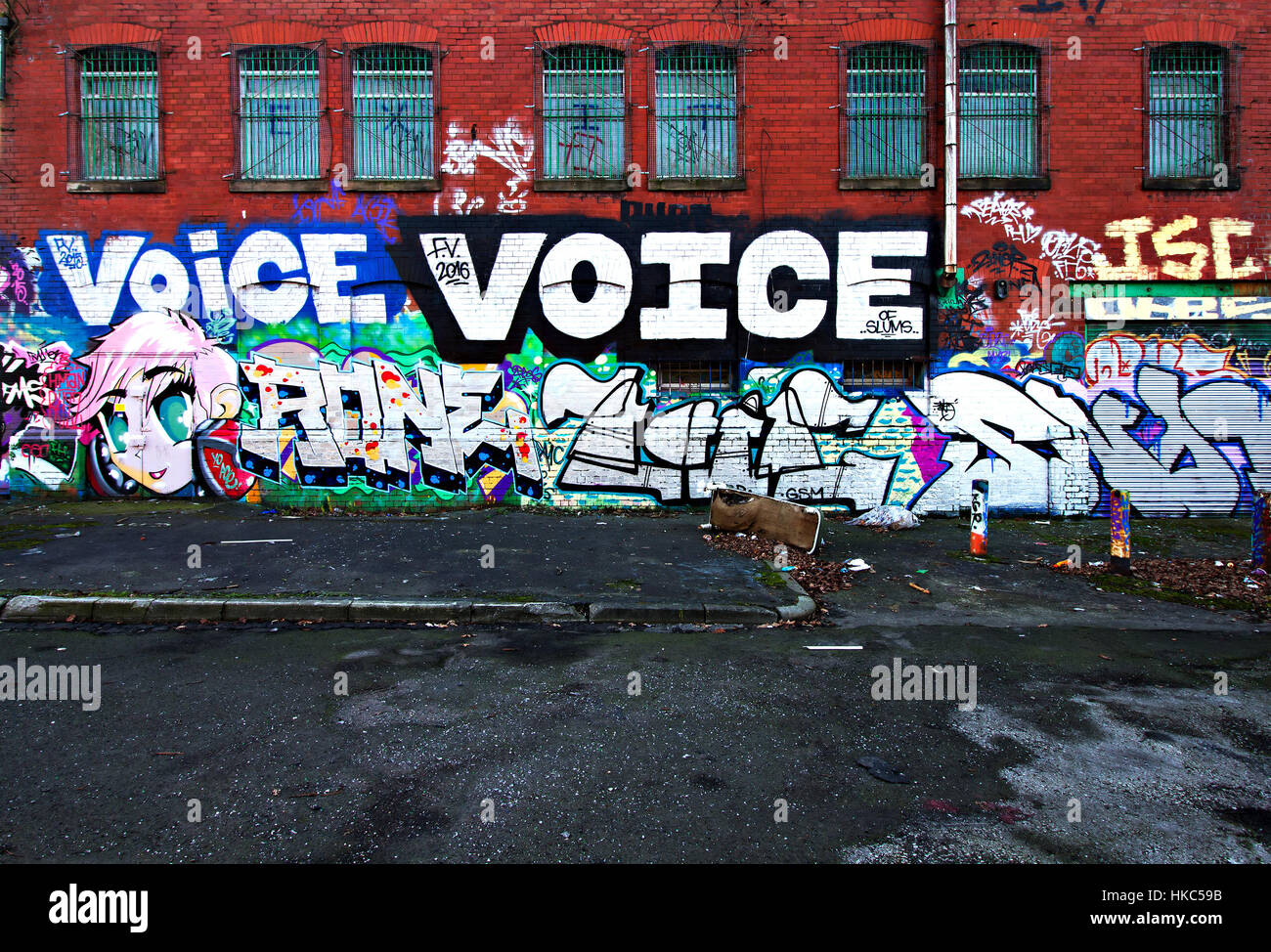 Amazing colorful graffiti in the Baltic Triangle area of Liverpool UK ...