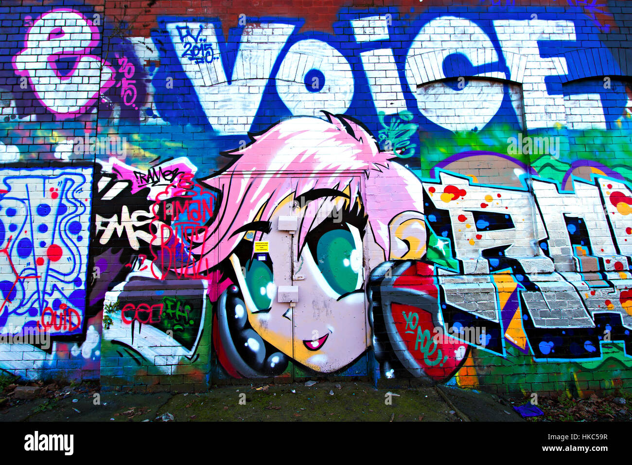 Amazing colorful graffiti in the Baltic Triangle area of Liverpool UK ...