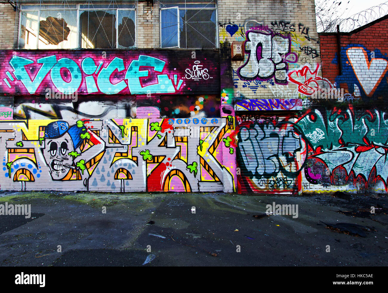 Amazing colorful graffiti in the Baltic Triangle area of Liverpool UK ...