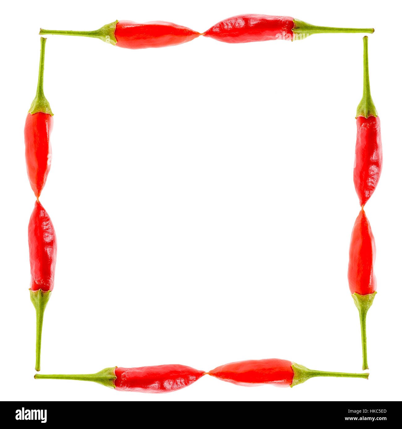 Picture Frame made of Red hot chili peppers Cayenne, Serrano with green ...