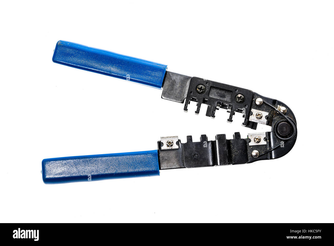 Crimping tool isolated on white background. Computer and ...