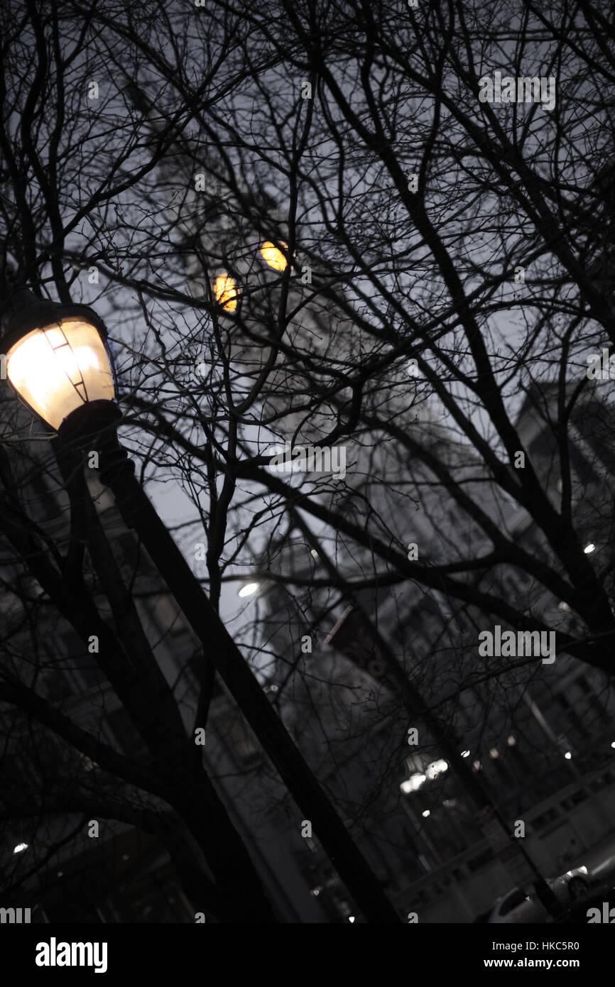 Romantic night streetlight in the city of Philadelphia Stock Photo - Alamy